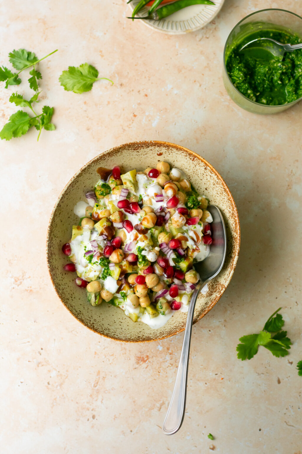 Easy Aloo Chana Chaat Recipe with Yogurt - Shivani Loves Food